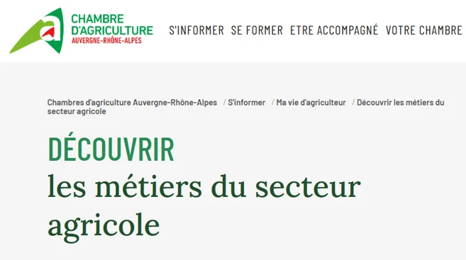 Les métiers du secteur agricole en Auvergne-Rhône-Alpes - O'reka